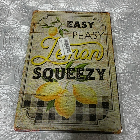 Wall Decor | Easy Peasy Lemon Squeezy Tin Sign | Poshmark